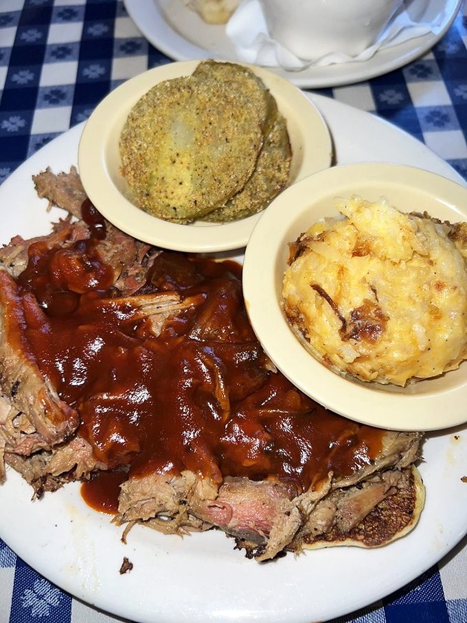 Pulled pork that's clearly been introduced to smoke and time &ndash; the two ingredients no amount of money can replace. 