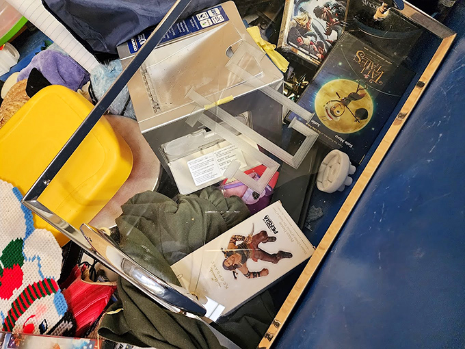 Pop culture artifacts nestled among everyday castoffs. That Star Wars DVD might be someone's introduction to a galaxy far, far away.