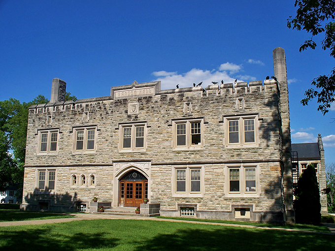 Ransom Hall's castle-like presence reminds students that learning is a noble pursuit. Those pigeons on top? The unofficial welcoming committee.