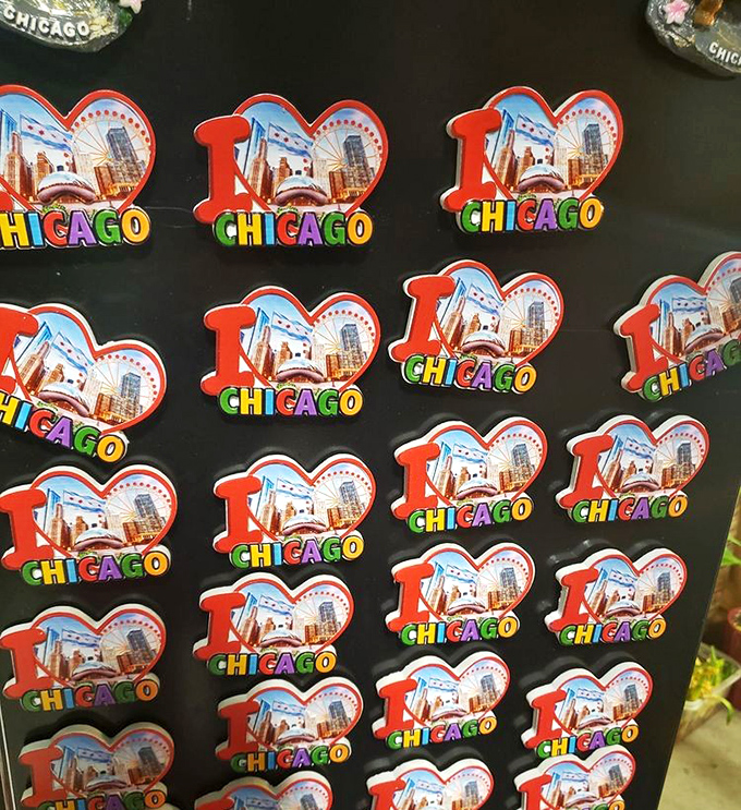 Chicago souvenirs that proudly proclaim "I ♥ Chicago" in case anyone was confused about your feelings toward the Windy City.