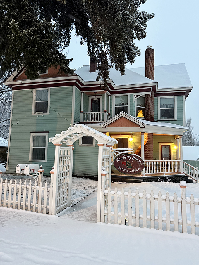 The Roseberry House B&B wraps Victorian elegance in snow like a perfectly decorated Christmas present.