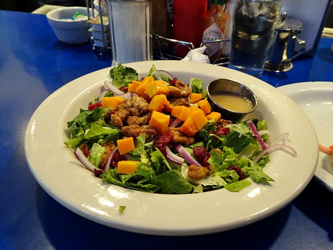 A salad that doesn't apologize for being healthy&mdash;it's too busy being delicious. Those candied nuts and cheese cubes are playing chess while other salads play checkers.