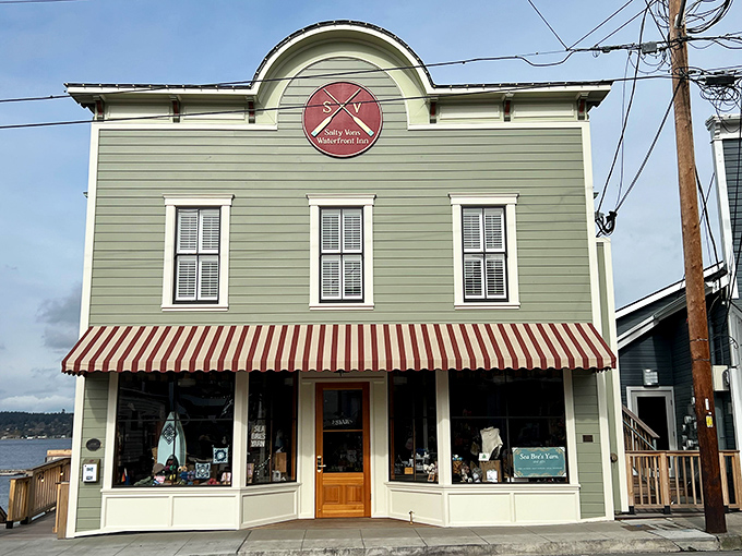 This charming green storefront with its striped awning isn't just Instagram-worthy &ndash; it's a portal to island treasures that will have you rethinking your home d&eacute;cor.