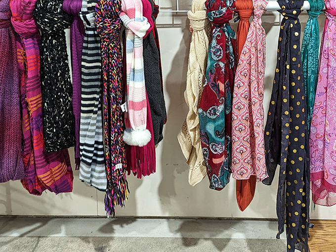 The scarf collection rivals any department store. These colorful accessories are like personality enhancers waiting to brighten winter outfits and spirits alike.