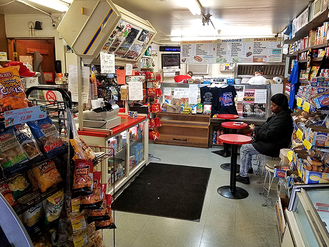 No-frills seating that says, "We know why you're really here, and it's not for the furniture."