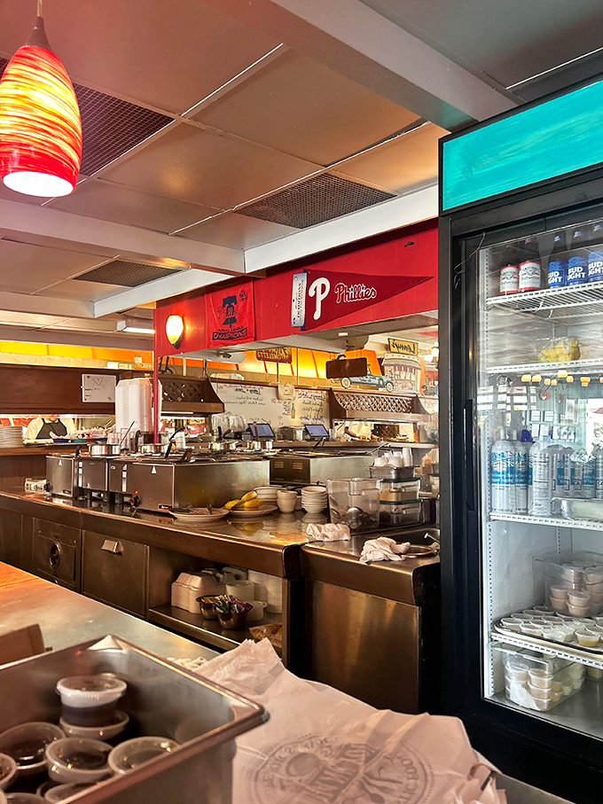 Another view of the kitchen &ndash; where short-order wizards transform simple ingredients into the comfort food of your nostalgic dreams.