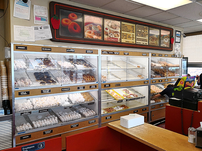 Behind-the-counter view showing the organized chaos that somehow produces consistently excellent breakfast food for hungry locals every single morning without fail.