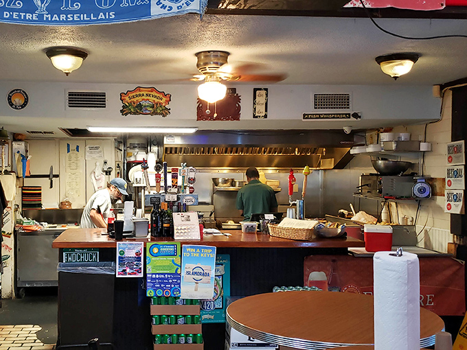 A kitchen view that reveals the beautiful simplicity behind culinary perfection. No molecular gastronomy here, just honest cooking that speaks directly to your soul.