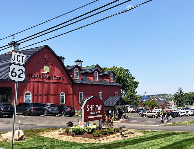 Sheiyah Market at the Village Gift Barn stands as a red barn beacon for shoppers seeking authentic crafts and foods.