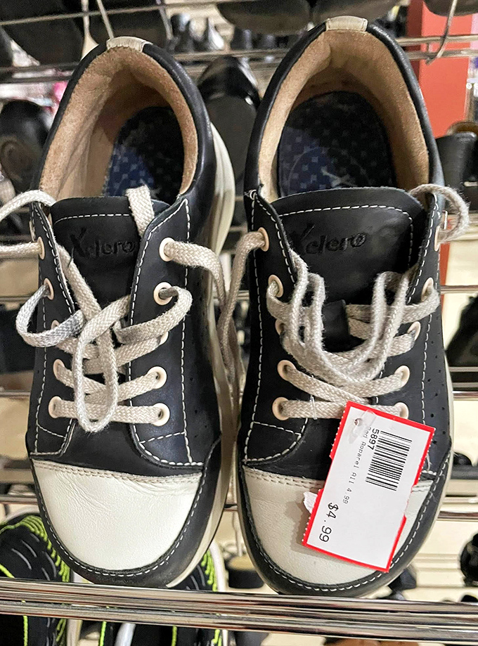 These little leather kicks with their $4.99 price tag will soon carry some lucky toddler through puddles and playgrounds.