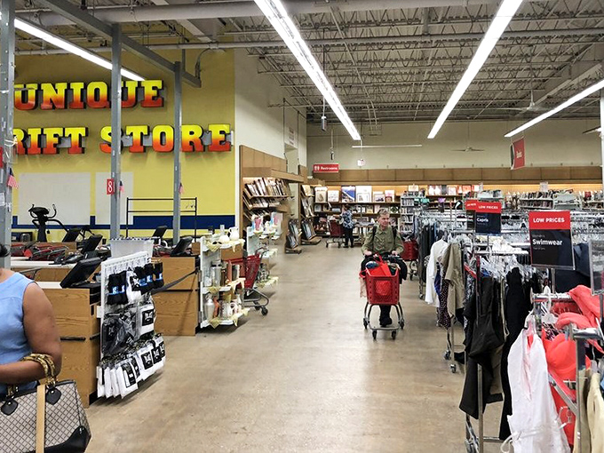 Treasure hunters navigate the well-organized aisles, each focused on finding that needle in a haystack of possibilities.