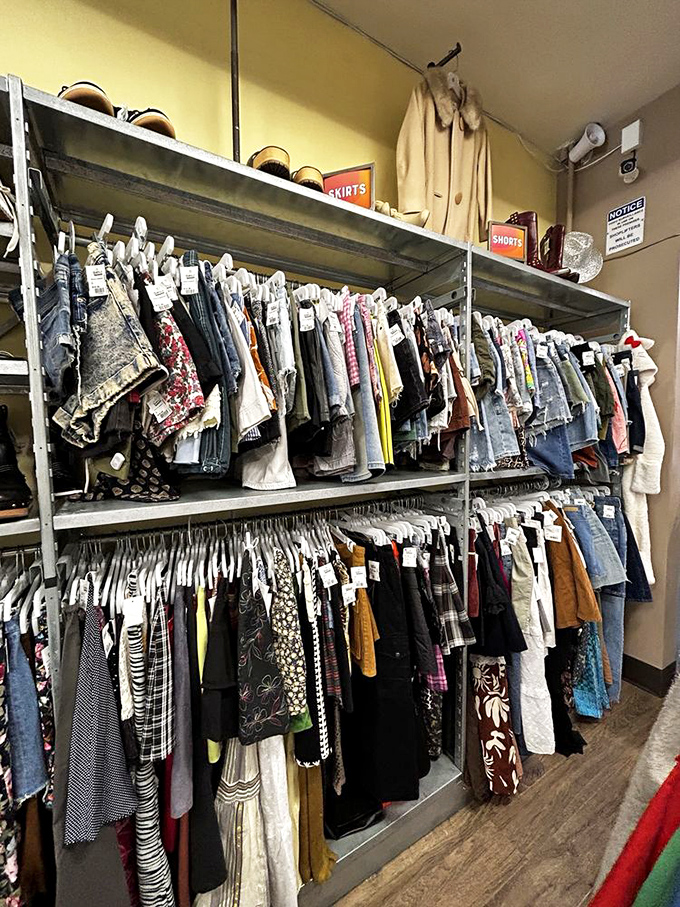 The shorts and skirts section: where "too short for work?" meets "perfect for weekend" in a parade of affordable bottom-half options.