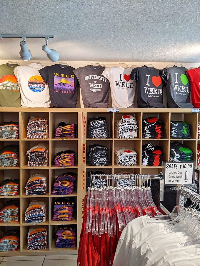 Weed, California merchandise that makes everyone do a double-take. The town name creates souvenirs that are conversation starters across America.