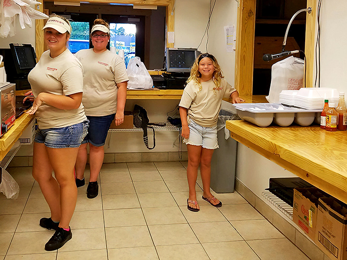 The friendly staff &ndash; seafood's unsung heroes who transform Gulf treasures into the golden-fried masterpieces that keep us coming back.