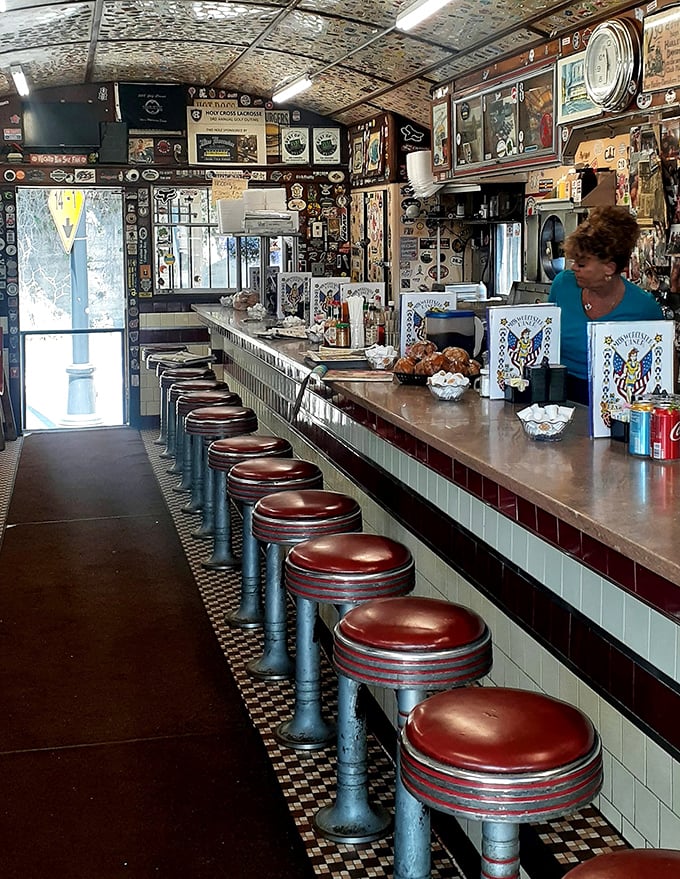 Every surface tells a story &ndash; from the sticker-covered ceiling to the memorabilia-plastered walls, this isn't decoration, it's a community scrapbook.