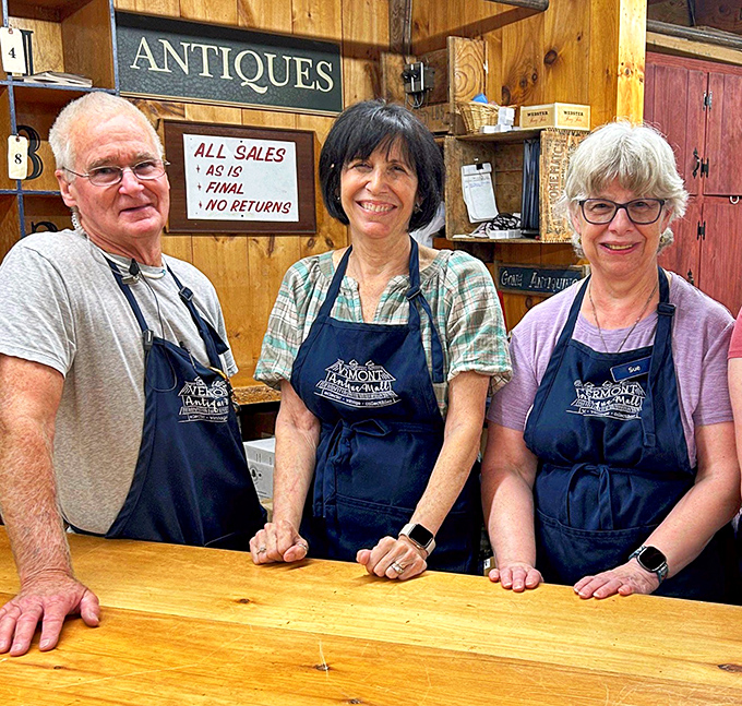 The guardians of history, wearing their Vermont Antique Mall aprons like badges of honor. Their knowledge of yesteryear could fill volumes.
