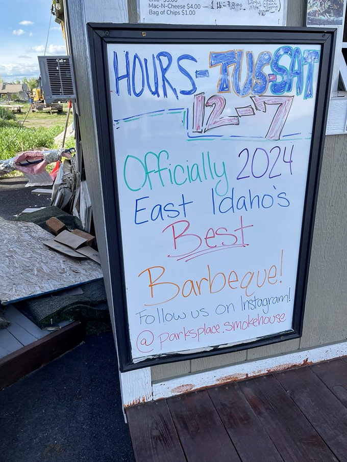 The sign says it all &ndash; East Idaho's Best Barbecue isn't just a claim, it's a promise kept with every plate served Tuesday through Saturday.