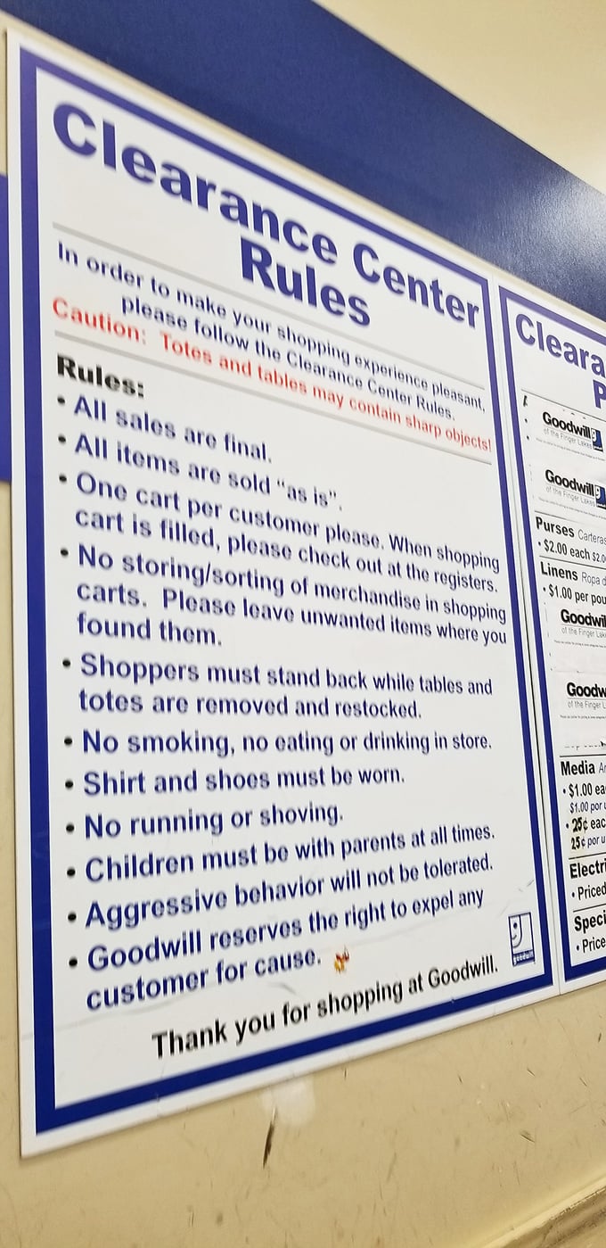 The rules of engagement: a necessary code for civilized treasure hunting. No running or shoving—this isn't Black Friday, folks.