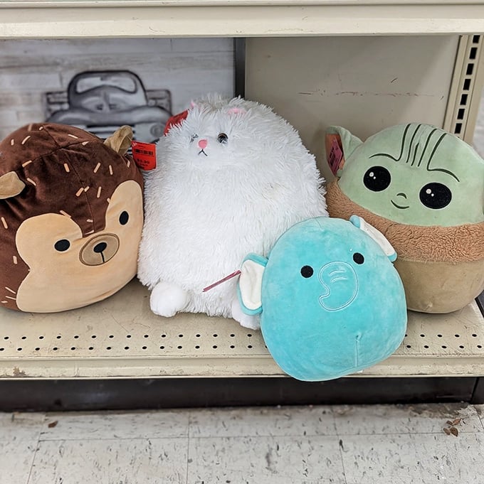 Stuffed animals with hopeful eyes seem to whisper, "Take me home!" &ndash; a plush adoption center where every creature deserves a second chance.