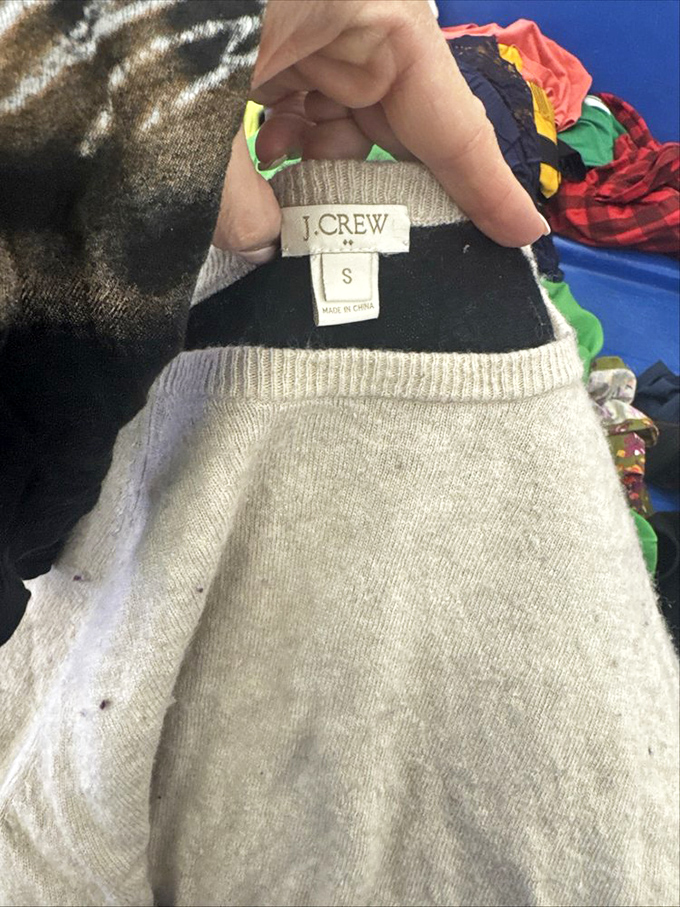 That J.Crew label moment when you realize you've struck secondhand gold among the jumble of anonymous fabrics.