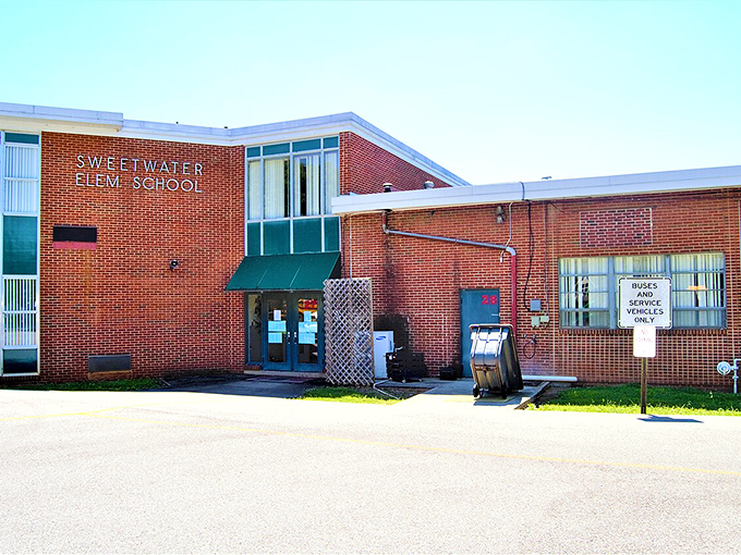 Sweetwater Elementary's no-nonsense brick fa&ccedil;ade has launched generations of local children into the world with solid Tennessee educations.