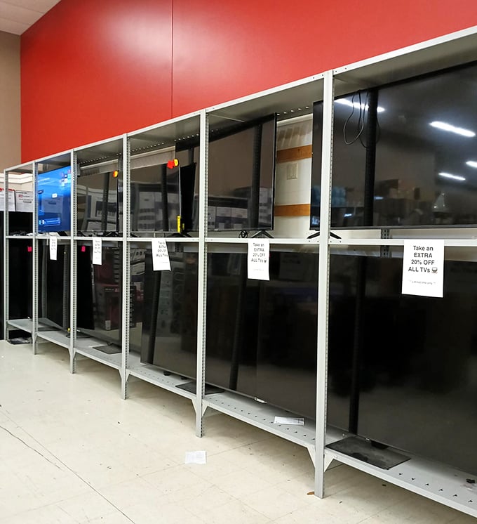 The TV section stands ready to upgrade your binge-watching experience. Your favorite shows deserve better than that decade-old screen you've been nursing along.