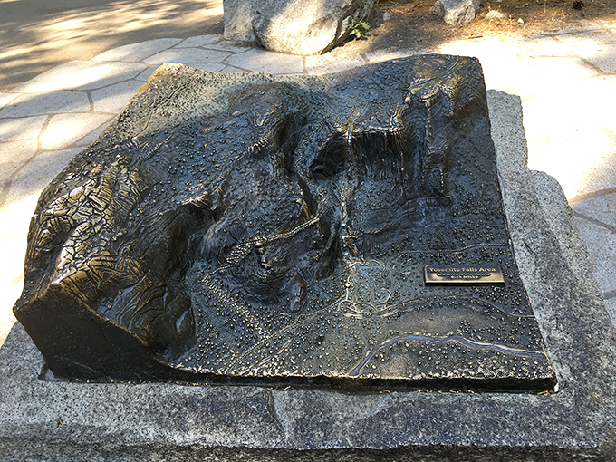 This bronze relief map lets your fingers do the hiking first&mdash;like a trailer before the blockbuster adventure that awaits.