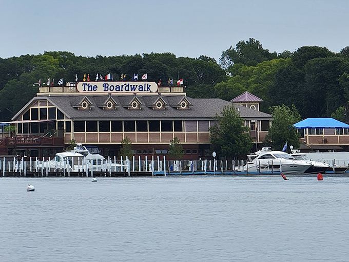 The Boardwalk restaurant offers waterfront dining just minutes from Oak Point&mdash;because all that nature appreciation works up an appetite!