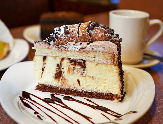 Tiramisu cheesecake: the dessert equivalent of hitting the lottery. Two beloved classics merge into one magnificent slice of heaven.