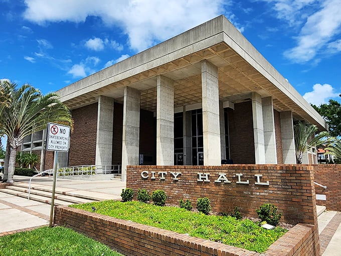 Titusville City Hall's mid-century architecture reflects the Space Age optimism that still permeates this affordable retirement haven.