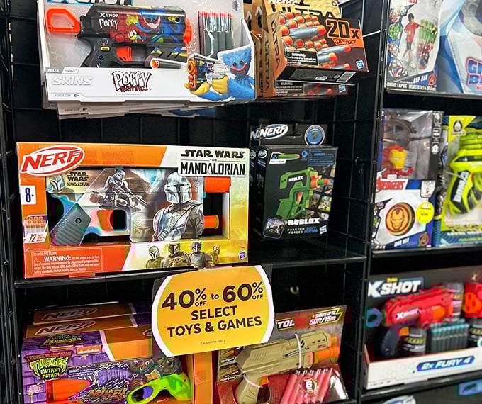 Nerf blasters and Star Wars treasures at 40-60% off. Proof that being a kid (or a kid at heart) doesn't have to deplete the college fund.