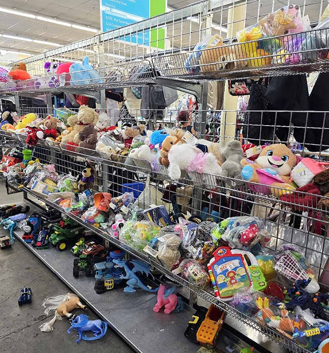 The toy section resembles a daycare after a tornado &ndash; colorful, chaotic, and containing exactly what some child has been wishing for.