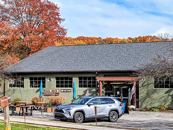 Trail Mix Peninsula serves as both caf&eacute; and visitor center, the perfect spot to fuel up before hitting the towpath or recover after conquering it.
