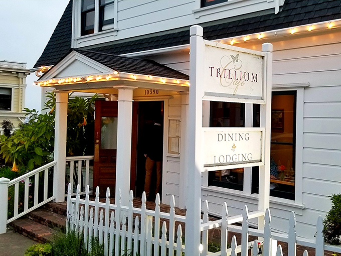 Trillium Cafe's inviting porch practically whispers, "Come in, sit down, and forget what day of the week it is."
