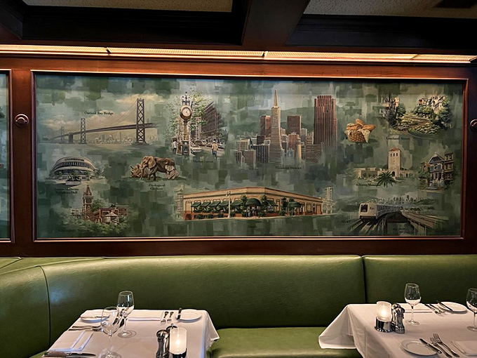 That mural celebrating San Francisco landmarks reminds you exactly where you are &ndash; in a city that takes its pleasures, including its steaks, very seriously.