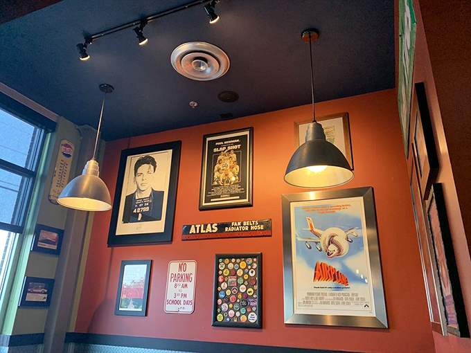The walls tell stories of pop culture past, creating the perfect backdrop for creating your own "remember that amazing burger?" memories.