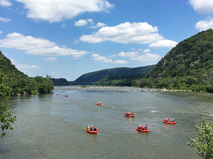 River rafting here isn't just recreation&mdash;it's a splash course in geography, with mountains providing stadium seating for nature's water park.
