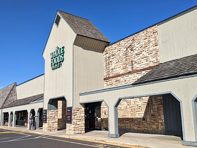 Even Whole Foods gets the small-town treatment in Vineland, with rustic stone and wood elements that feel more farmers' market than corporate chain.