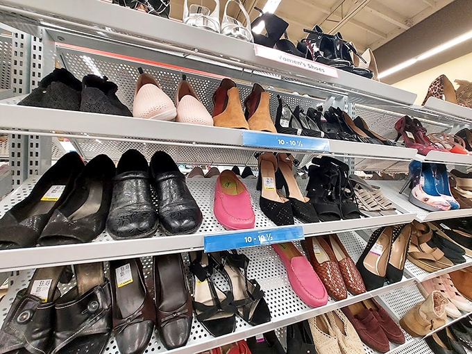 Shoe paradise where practical flats mingle with statement heels &ndash; all waiting for their Cinderella moment at a fraction of retail.