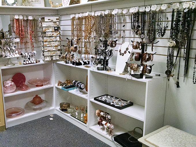Jewelry corner&mdash;where yesterday's accessories await tomorrow's outfits. That necklace your stylish aunt would have worn is waiting for you.