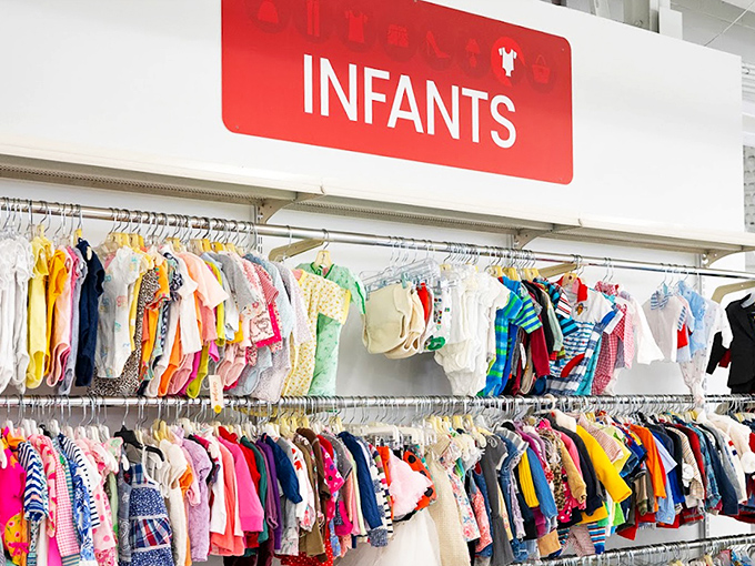 The infants section: tiny clothes with tiny prices, proving good style can start before they can even say "fashion."