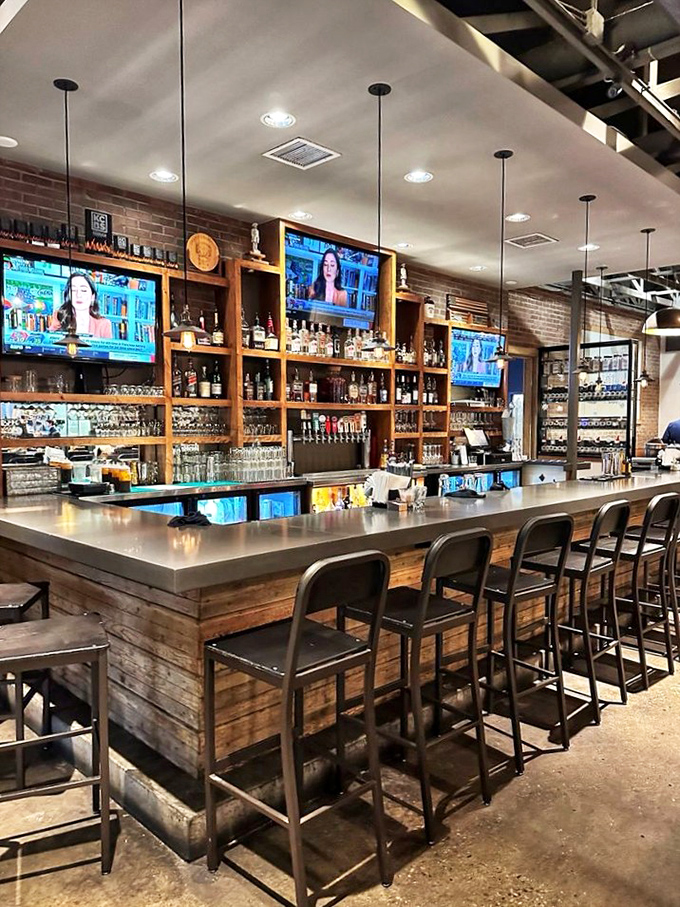 The bar at Q39 isn't just a waiting area &ndash; it's a front-row seat to bourbon artistry and craft beer selection that complements smoky flavors.