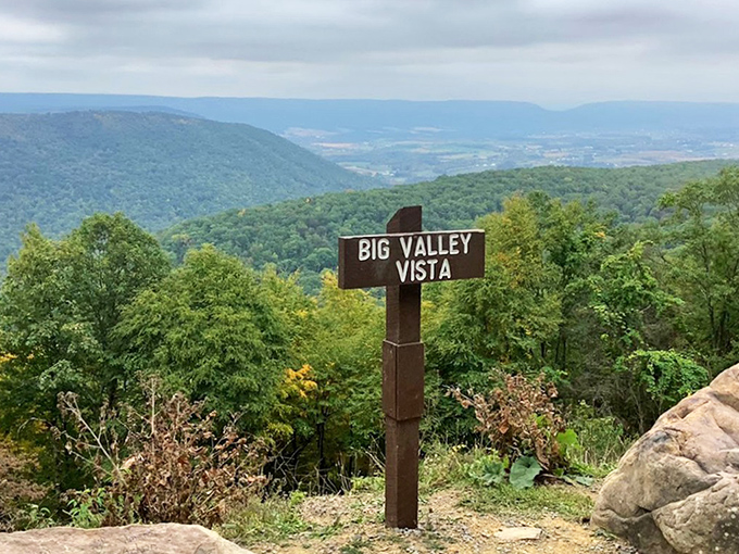 The aptly named Big Valley Vista &ndash; where Pennsylvania unfolds before you like a living topographical map worth every step of the climb.