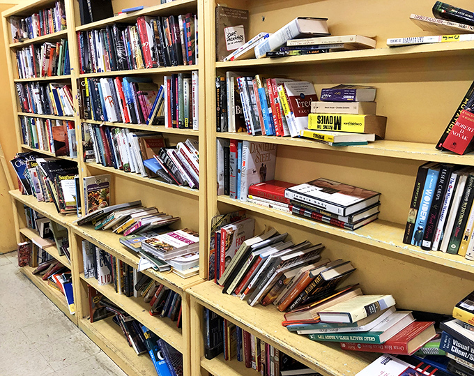 The book section: where literary treasures and beach reads mingle democratically, all waiting for their next reader. 