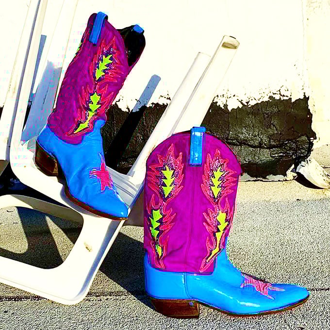 Cowboy boots that Elvis would have worn to Graceland's pool party. When footwear doubles as contemporary art, you know you've struck gold.
