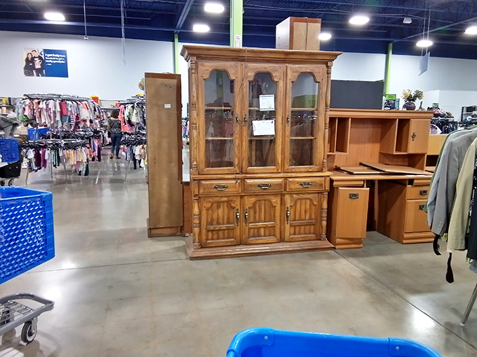 This isn't just a cabinet&mdash;it's a time machine to Grandma's dining room, complete with display space for your finest china.