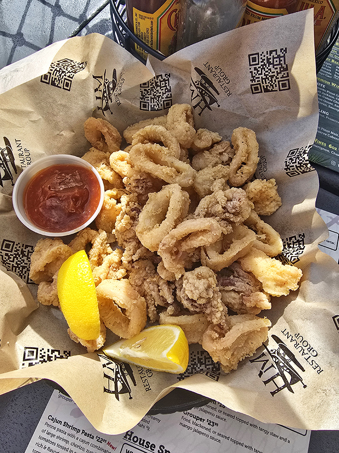 Fried calamari that's achieved the perfect crispness-to-tenderness ratio. These golden rings deserve their own Olympic medal category.
