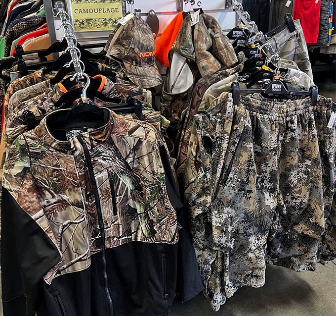 Camouflage gear for hunters who want to blend into nature without their wallets disappearing too.