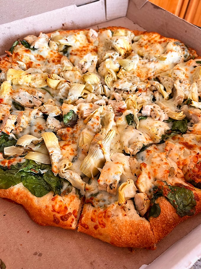 This chicken artichoke masterpiece proves that pizza can be both sophisticated and comforting&mdash;like wearing a tuxedo with slippers.