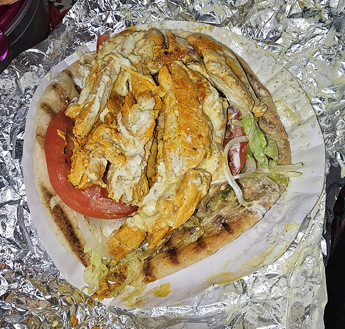 This chicken gyro wrapped in foil is the definition of street food elevated. A handheld masterpiece that combines cultures in the most delicious way.